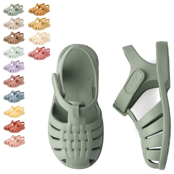 爆買【スペイン発、キッズやレディースのサンダルやレインシューズなどを手掛けるブランド IGOR】スペイン初のキッズサンダル「IGOR」。甲の部分がベルクロタイプなので一人でも脱ぎ履きしやすく、ステッチが施されていて、丈夫にできています。ゆっ...