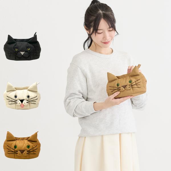 【カンガルーのおなかの袋からヒントを得たデザイン豊富なトートバッグ専門ブランド】舌を出っぱなし？のシロ。額の3本線が自慢のトラ。ネムネムお目々のマイペースクロ。それぞれ個性あふれるネコのお顔のシリーズです 。ネコのお顔をモチーフにした、ファ...