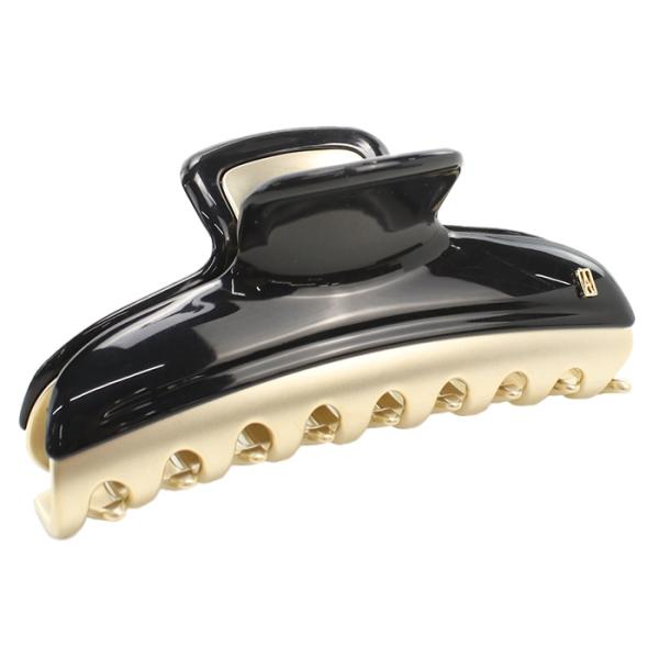 品番：ICCL-12832-02 N3素材：酢酸セルロース樹脂合成樹脂24金プレートカラー：NOIR B-ORブラック(N3)金具色：ゴールドサイズ：モチーフ幅(W)：約10.5cmモチーフ高(H)：約5cm仕様：生産国：フランス付属品：なし