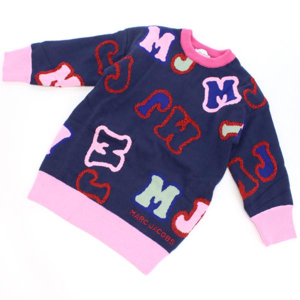 マーク・ジェイコブスのベビー−セーター，ニットです  素材：アクリル41％ ポリエステル35％ ナイロン18％ スリット糸6％ カラー：84E NAVY ネイビー系 マルチカラー  サイズ： 表記サイズ | 月齢 | 肩幅 | 身幅 | 着...