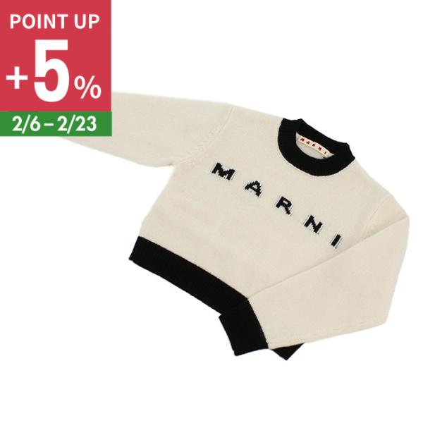 マルニのキッズ−セーター，ニットです  素材：ナイロン50% ウール50% カラー：0M111 ホワイト系  サイズ： 表記サイズ | 年齢 | 肩幅 | 身幅 | 着丈 | 袖丈 #4Y | 4才相当 | 26 | 30 | 29 | 3...