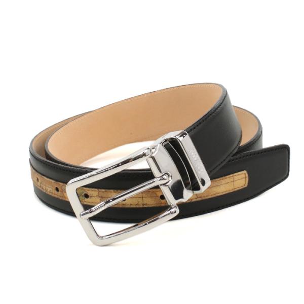 品番：A434 5600 0001素材：カーフPVCカラー：BLACKブラック(0001)金具色：シルバーサイズ：ベルト幅：約3.3cm穴の数：穴：5穴（2.5cm間隔） モチーフ幅(W)：約5.5cmモチーフ高(H)：約4.5cmサイズ ...