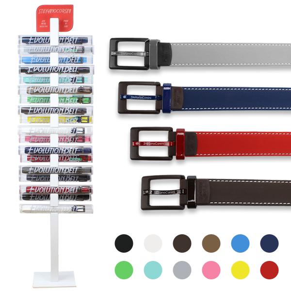 ステファノコルシーニのメンズベルトです  素材：ACETATO ETHIL VINILI バックル：プレックスメタクリレート（合成樹脂）  本体：エチレンビニルアセテート（半合成繊維） カラー：  NERO  BIANCO  T.MORO ...