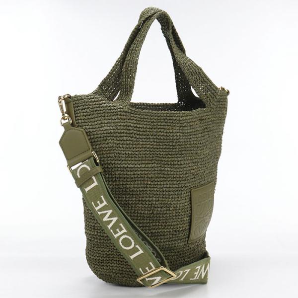 素材：ラフィアカラー：カーキ金具色：ゴールドサイズ：W約18.5cm x H約26cm x D約11cm仕様：ストラップ取り外し：可ショルダー調節：可A4サイズ収納：不可生産国：マダガスカル付属品：なし