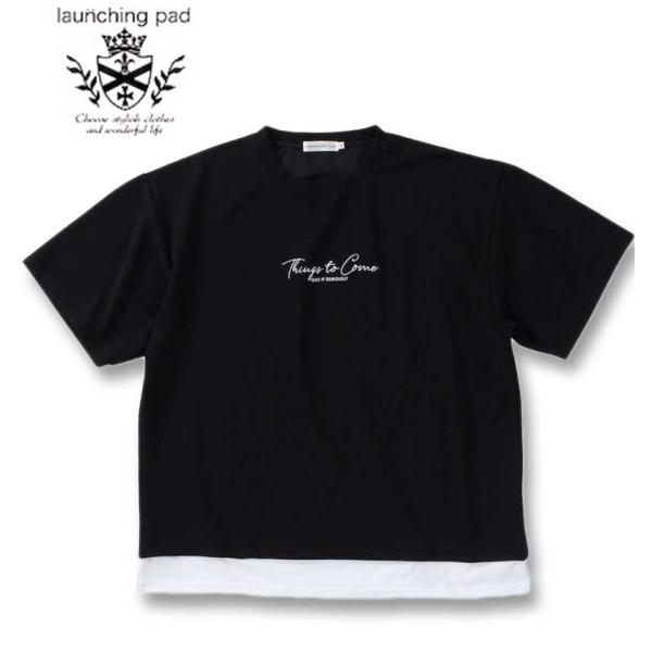 launching padのアムンゼンツイル裾フェイクレイヤード半袖Tシャツです。身頃部分はアムンゼン生地で、生地表は表情のあるシボが出ていてシャリ感のある素材。生地裏はつるっとした手触り、ストレッチ素材入りで伸び感があります。裾は重ね着風...