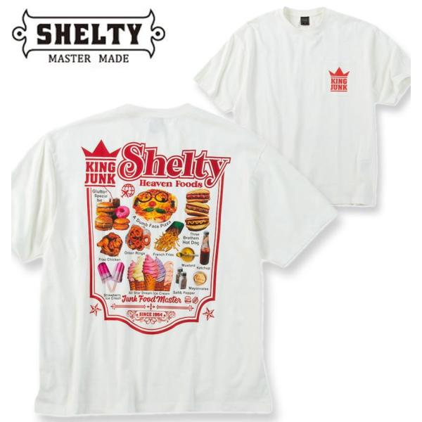 SHELTYの天竺プリントポケット付半袖Tシャツです。食べたくなるなる！ジャンクフードのプリントが遊び心溢れるシェルティのクルーネックTシャツ。フロントのポケットもさりげなく便利。毎日のファッションにアクセントを加え、気軽におしゃれを楽しめ...