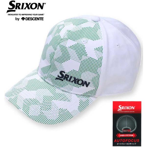 SRIXONのグラスイメージドットプリントキャップです。背面はオートフォーカス機能で簡単に最適なフィット感を得られるアジャスト仕様です。サイズ　内周　高さ4L　62~66cm　11cm【SRIXON】ポリエステル 100%刺繍／調節可(スラ...