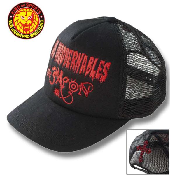 新日本プロレスのL・I・Jキャップ(ブラック×レッド)です。フロントにチームロゴ、バックにはCRUZロゴ（十字架）を刺繍で精細に表現。つば裏にはオリジナルL・Iロゴをプリント。バックは通気性の良いメッシュ。サイズ　内周　高さ4L　61〜64...