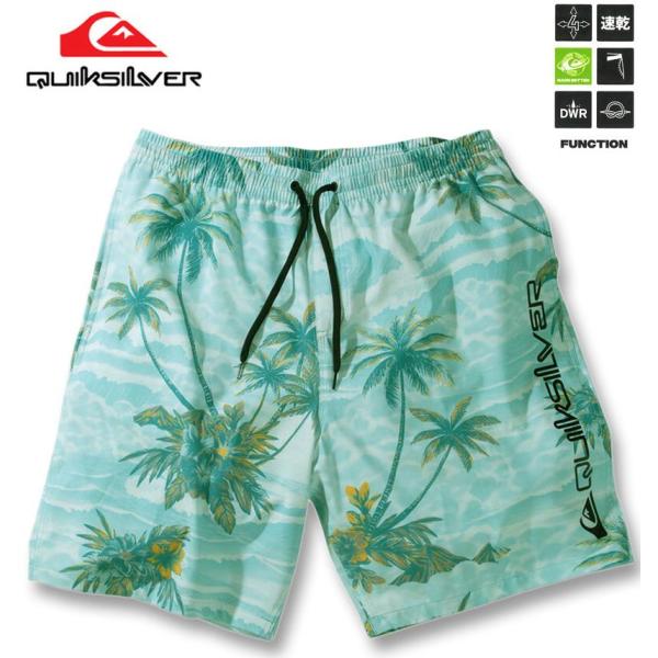 QuiksilverのSUNDOWN VOLLEY 20NS水陸両用ショーツです。常夏を感じさせるヤシの木柄が、リゾート感漂うデザイン。水陸両用仕様で、海や川などのアウトドアシーンから街歩きまで幅広く活躍します。■素材・機能・環境に配慮した...