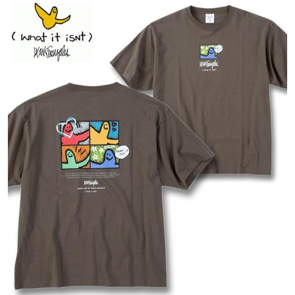 (What it isNt)の天竺プリント半袖Tシャツです。サイズ　バスト　総丈　裾周り　肩幅　袖丈　アームホール　袖口 cm3L　130　78　130　58　24　60　424L　140　80　140　60　25　64　445L　150　...