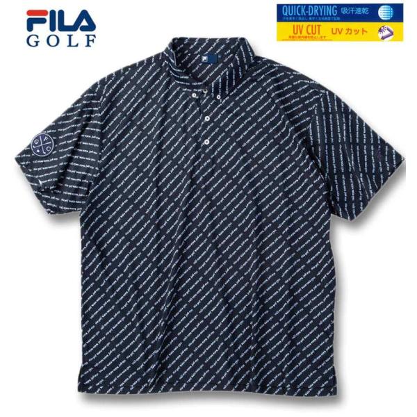 FILA GOLFのECOディンブルメッシュロゴプリント半袖シャツです。吸汗速乾、UVカット機能付きで、汗ばむ季節も快適な着心地。表面に細かな凹凸を持たせた通気性の高いディンブルメッシュ生地で、ドライな着用感をキープします。ゴルフシーンはも...