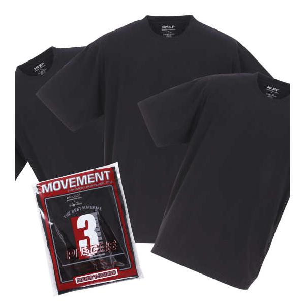 Mc.S.PのクルーTシャツ3枚パックです。綿 100%サイズ　バスト　総丈　裾周り　肩幅　袖丈　アームホール　袖口3L　130　83　130　60　26　60　424L　140　85　140　62　27　64　445L　150　87　15...