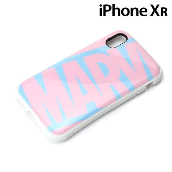 (C)MARVELランダムな『MARVEL』ロゴデザインがユニークなiPhone XR(6.1インチ)用ハイブリッドタフケースです。耐衝撃＆耐振動設計。薄くて耐久性に優れたポリカーボネイトと手によくなじむTPU素材を使用したダブルハニカム構...