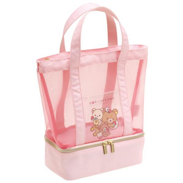 ★メール便不可商品★※メール便を選択された場合は宅配便に変更（送料も変更）して発送します(C)san-xサンエックスの大人気キャラクター「リラックマ」のメッシュ保冷トートバッグです☆中身が見えやすいメッシュ素材♪2ルームタイプで上部はファス...
