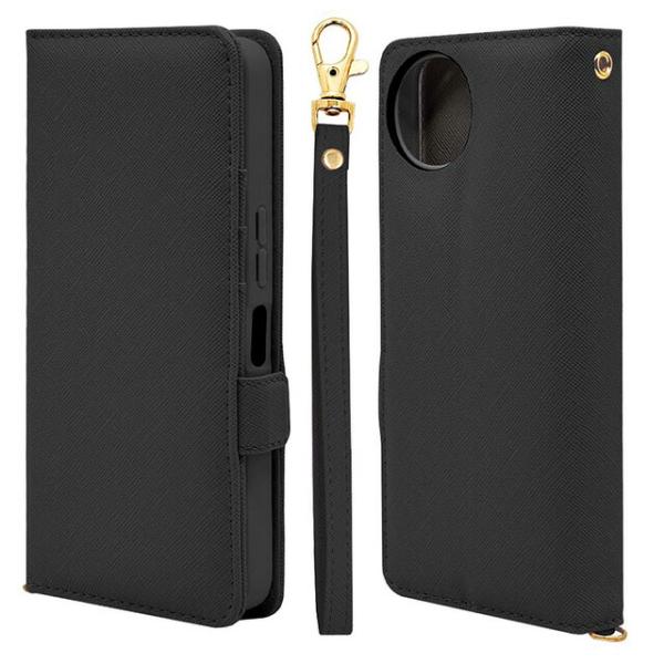 本製品は液晶画面側と背面側の両面を保護できるハンドストラップ付きの手帳型ケースです。フタの固定は開閉しやすいサイドマグネット式を採用しております。ケース本体のDカンに取り付けられる、便利なハンドストラップ（フックタイプ）を付属。長さ:約15...