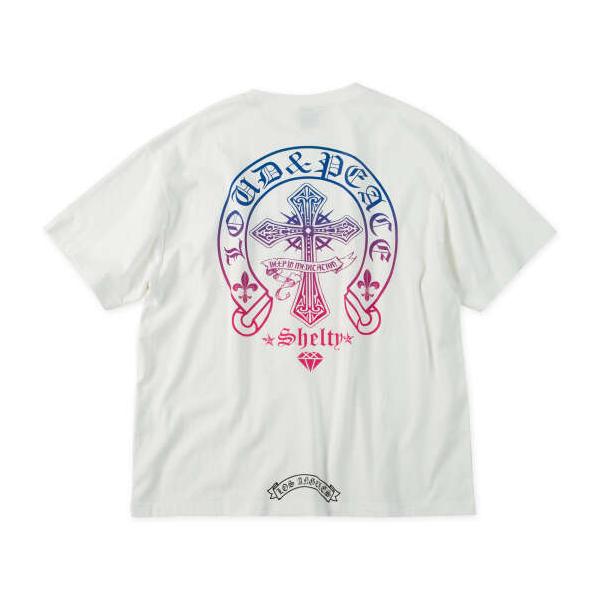 【SHELTY天竺グラデーションプリントポケット付半袖Tシャツ】SHELTYの天竺グラデーションプリントポケット付半袖Tシャツです。カラー:オフホワイト素材:本体:綿 100%リブ部分:綿 95%ポリウレタン 5%サイズ　バスト　総丈　裾周...