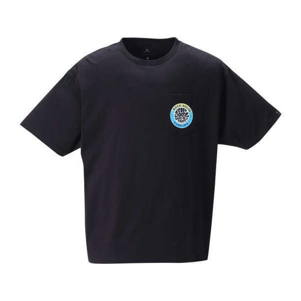 【RIP CURLROCK SOLID半袖Tシャツ】カラー:ブラック素材:綿 100%サイズ　バスト　総丈　裾周り　肩幅　袖丈　アームホール　袖口3L　130　78　130　58　24　60　424L　140　80　140　60　25　64...