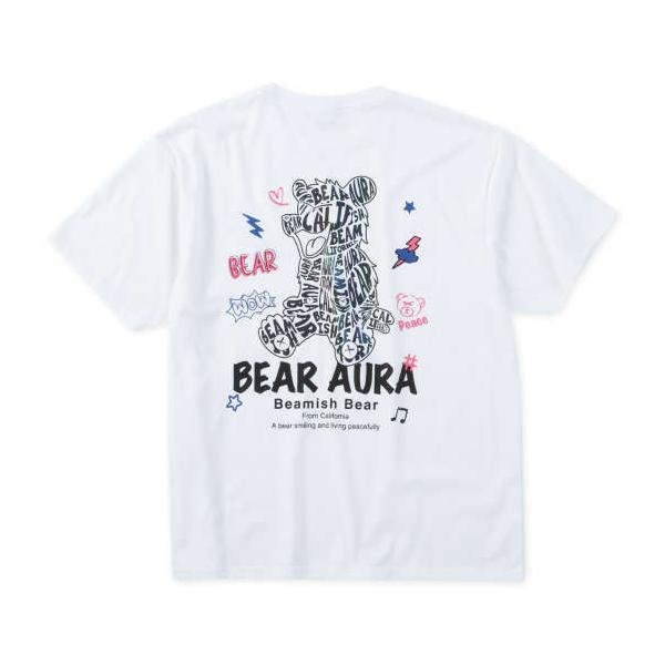 【Bear AuraT/Cホログラムプリント半袖Tシャツ】Tシャツです。カラー:ホワイト素材:ポリエステル 65%綿 35%サイズ　バスト　総丈　裾周り　肩幅　袖丈　アームホール　袖口3L　130　78　130　58　24　60　424L　...