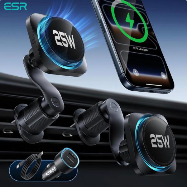 【磁気ワイヤレス充電の対応デバイス】iPhone 17 / 16 / 15 / 14 / 13 / 12シリーズ（SE、miniシリーズ、16eを除く）、Samsung S25シリーズ（2mm以下の磁気ケース使用時）、Google Pixe...