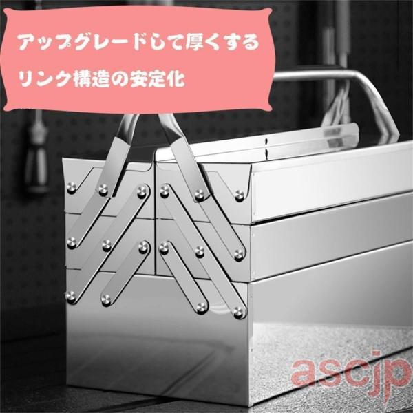 工具箱 ツールボックス、ポータブル2/3段ツールボックス、メタルロック付きステンレススチールストレージツールボックスオーガナイザー、高耐久スチールツールボ