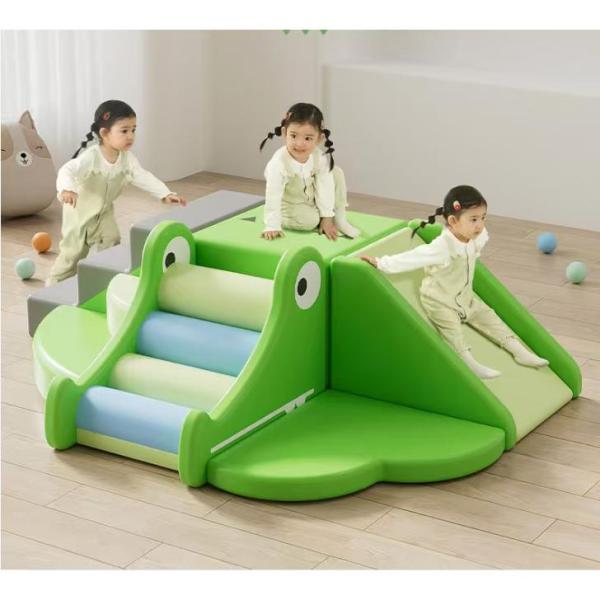 ワニ　ソフトブロック プレイマット 自由に組み合わせ 滑り台 クッション アスレチック おもちゃ 玩具 大型遊具 室内遊具 キッズコーナー 子供 幼児 保育園 保育用品