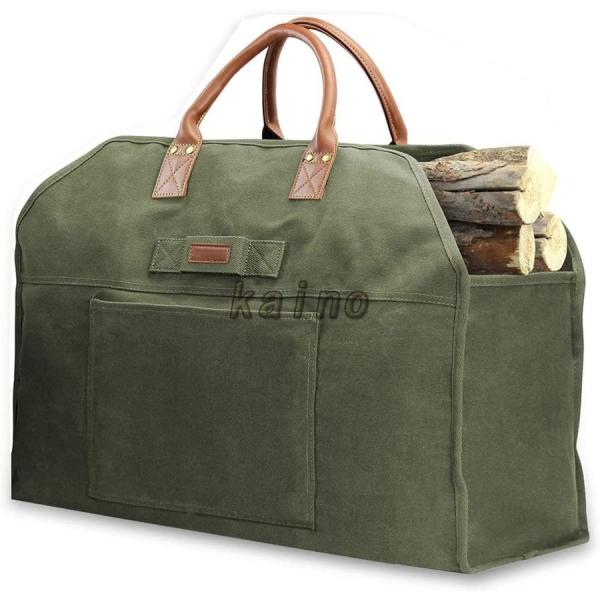 【帆布製＆防水】ワックスキャンバス生地で、耐負荷の上非常に丈夫です。さらに特殊技術を採用しており、防水機能も付き、少し濡れた地面に置きても心配ありませんん。優れた撥水性と耐久性で、使っていくごとに変わっていく風合いが楽しめる綿帆布 防水バッ...