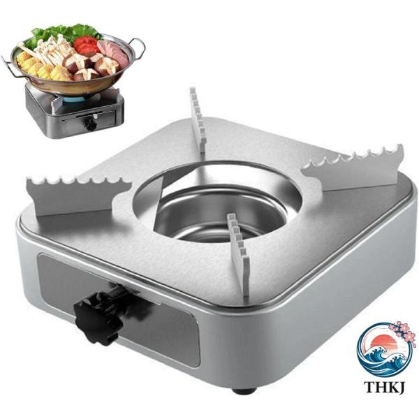 【引き出し式・蓋】：アルコールが燃焼する前に、ストーブをふたで直接覆うと、炎を消すことができます。引き出し式のデザインは、鍋を動かさなくても安全で便利です。【プレミアム素材】：ストーブフレームが変形し、錆びないように簡単に、アルミニウム合金...