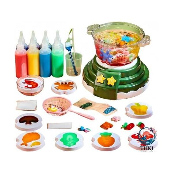 子供用鍋調理おもちゃ、絶妙な子供用鍋メーカー調理おもちゃ安全シミュレーションポータブル用ごっこ遊びバブルエジソン ぷにょぷにょクッキングプニョプニョクッキング(8個セット8顔料 ピンク)子供用鍋調理おもちゃ、絶妙な子供用鍋メーカー調理おもち...