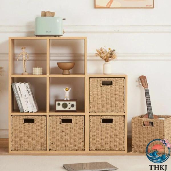 商品名：折りたたみ式ラタン収納バスケット サイズ：25*25*25cm、27*27*27cm、28*28*28cm、29*29*29cm、30*30*30cm、31*31*31cm、32*32*32cm、33*33*33cm、35*32*3...