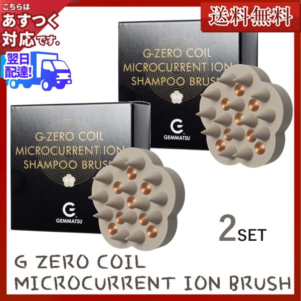 ２個セット G-ZERO COIL MICROCURRENT ION SHAMPOO BRUSH ジーゼロ コイル マイクロカレント イオン シャンプーブラシ マイナスイオン鉱石 マイナスイオンパウダー シリコン エナメル銅線 8mm ８個...
