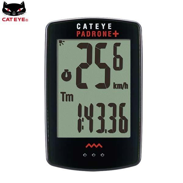 CATEYE キャットアイ PADRONE+ パドローネプラス CC-PA110W サイクルコンピューター大画面で大きな文字表示、シンプル操作のワイヤレスコンピュータ常時点灯可能なバックライト付き