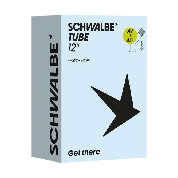 SCHWALBE シュワルベ チューブ AV1 12x1.75-2.10 (47/50/54/62-203) 米式40mm/45°シュワルベ ブチルチューブ