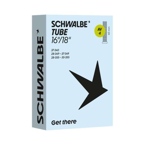 SCHWALBE シュワルベ チューブ AV4 16x1-3/8, 16x1.10-1.40, 18x1.10-1.35 (37-340, 28/35/37-349, 28/35-355) 米式40mmシュワルベ ブチルチューブ