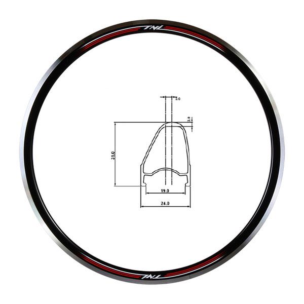 TNI ティーエヌアイ AL31W アルミリム (TL/WO) 700C オフセット チューブレスレディ/クリンチャーTNI アルミリム
