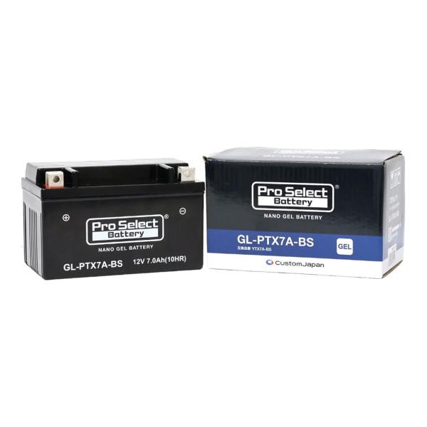 プロセレクト PSB105 GL-PTX7A-BS ナノ・ジェルバッテリー(YTX7A-BS互換) 液入充電済 ジェルタイプ X7A 1個 バイク用 カスタムジャパン