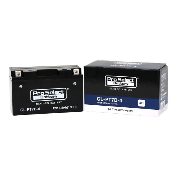プロセレクト PSB116 GL-PT7B-4 ナノ・ジェルバッテリー(YT7B-BS/GT7B-4互換) 液入充電済 ジェルタイプ 7B 1個 バイク用 カスタムジャパン