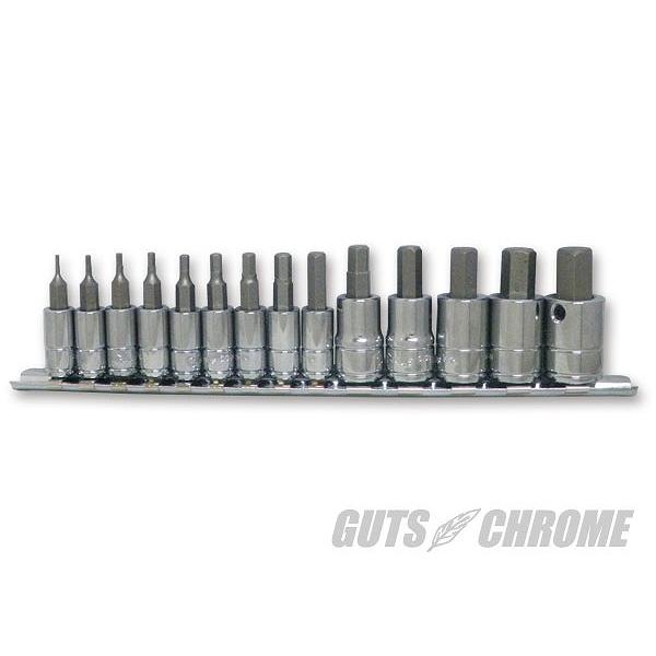 GUTS CHROME ガッツ クローム 9000-0004 GENIUS TOOLS 14ピース 六角ソケット セット状態新品未使用内容GENIUS　TOOLSは1975年に創立されたプロユースにも耐えうる質と適正な価格を両立させた工具メ...