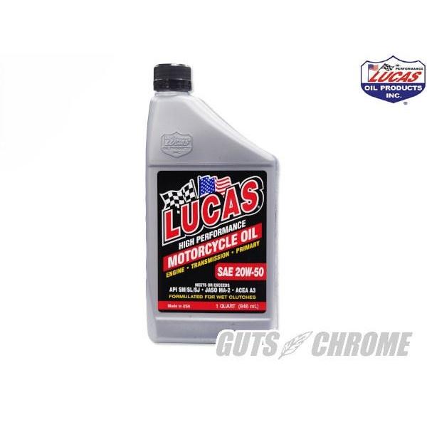 LUCAS OIL L10700 20W50 ハイパフォーマンスエンジンオイル 1クォート(946ml) バイク