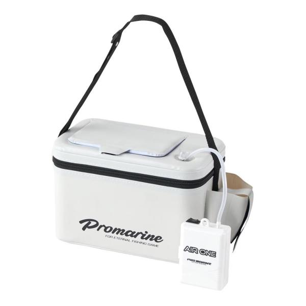 プロマリン PEV012 エサクーラー・角(ポンプセット) 4L ホワイト 150×265×175mm エサ入れ 活きエサ エビ 保冷 釣具 つり フィッシング PRO MARINE