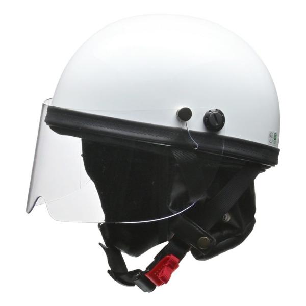 リード工業 HARVE(ハービー) HS-2 ハーフ ヘルメット ホワイト フリーサイズ(57〜60cm未満) 半ヘル 半キャップ 半帽 シールド付き イヤーカバー LEAD