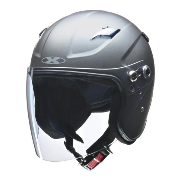 リード工業 RAZZO STRADA X-AIR セミジェット ヘルメット マットガンメタ XL(61〜62cm未満) シールド付き UVカット 着脱式内装 バイク用 LEAD