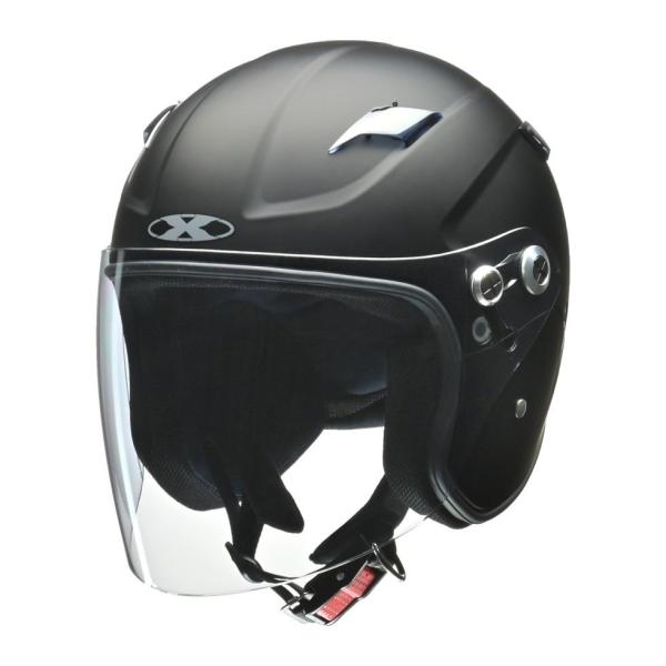 リード工業 RAZZO STRADA X-AIR セミジェット ヘルメット マットブラック XL(61〜62cm未満) シールド付き UVカット 着脱式内装 バイク用 LEAD
