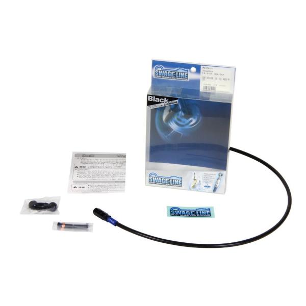 ディオ110 メッシュ ブレーキホース フロント ブラック/ブラックホース スウェッジライン BAFB0013 フロントホースキット Dio110 15-17年