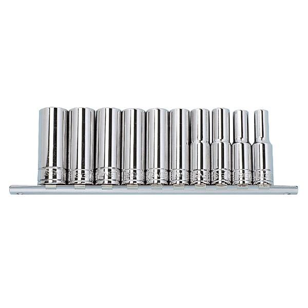 SIGNET シグネット 11431 1/4DR 10PC ディープソケットセット (11431V)●差込角(”SQ)：1/4 ●ミラー仕上げのメッキが美しいディープソケットセット。 ●ボルトの貫通したナットや、奥まった所での作業に最適。 ...