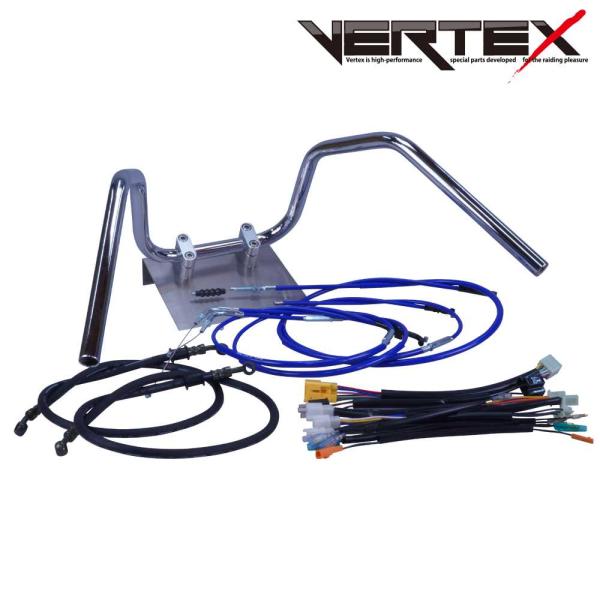 GSX400 インパルス アップハンドル セット 6ベント ブルー ワイヤー アップハン バーテックス 05-07年/GK7CA アップハンドル