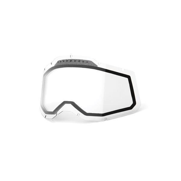 100% 59082-00001 VENTタイプ Wレンズ GEN2 RC2・AC2・ST2用 アンチフォグレンズ クリア ピンなし バイク ゴーグル パーツ