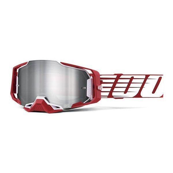 100％ 50005-00009 MXゴーグル アルメガ Oversized Deep Red オーバーサイズ ディープ レッド フラッシュシルバー 眼鏡 メガネ 保護 オフロード ウエストウッド