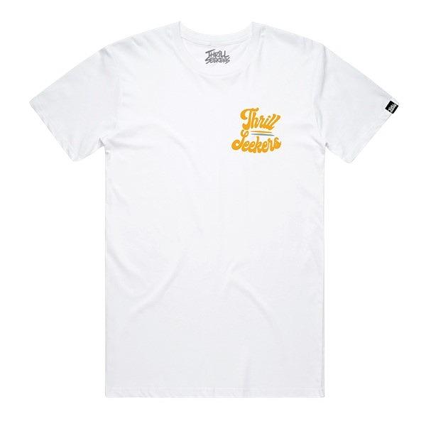 THRILL SEEKERS スリルシーカーズ 5261410000003 BUILT FOR FUN Tシャツ ホワイト M 半袖 ロゴＴ バイクウェア ウエストウッド