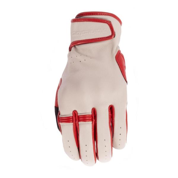 アルパインスターズ 8059347311500 DYNO LEATHER GLOVE 8005 エクリュ/ルビーレッド L バイク レザー 手袋 グローブ ライディング スマホ タッチ