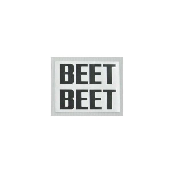 BEET 0701-BS2-04 切り文字ステッカー ブラック/ホワイト 123mm×41mm 2枚組 バイク